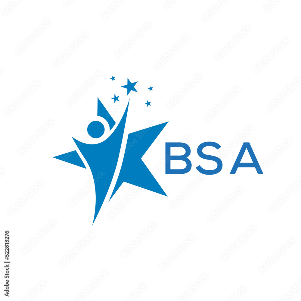 BSA Letter logo white background .BSA Business finance logo design ...