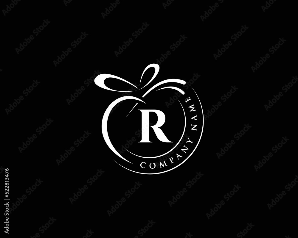 Abstract gift letter R logo design, vector R letter logo design ...