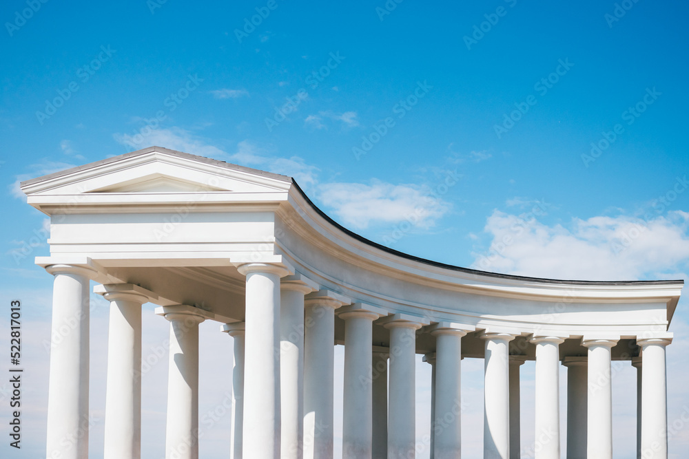 Colonnade architecture aesthetics white roofed columns Stock Photo ...