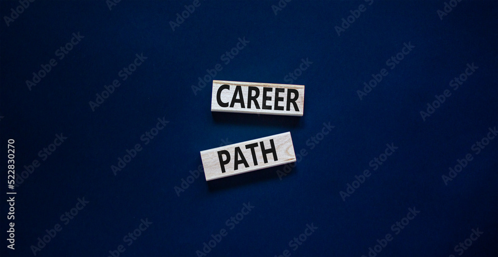 Career path symbol. Concept words Career path on wooden blocks on a ...