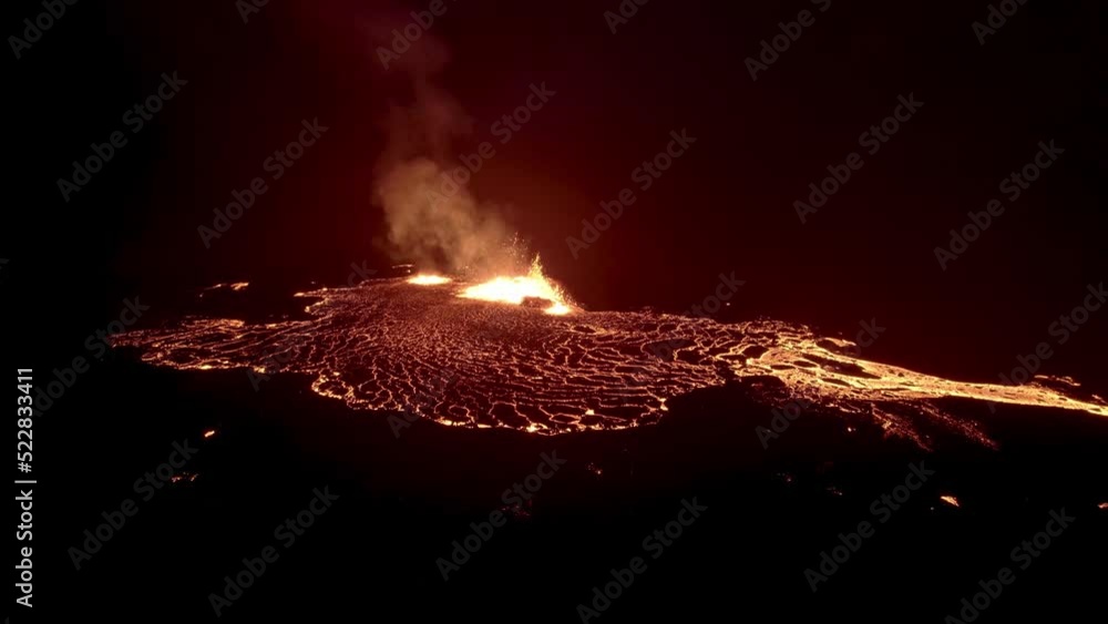 Video Stock Meradalir Eruption of Fagradalsfjall Volcano in Iceland ...