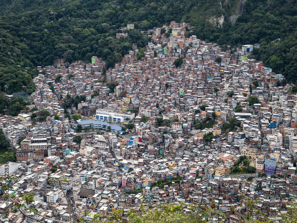 Favela Rocinha. The biggest favella in Rio with population around 180 ...