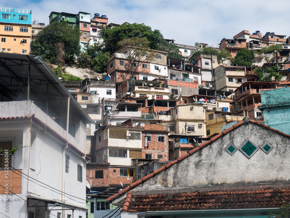 Favela Rocinha. The biggest favella in Rio with population around 180 ...