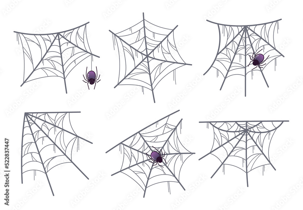 Spider Web Illustrations Vector Clipart Stock Template | Adobe Stock