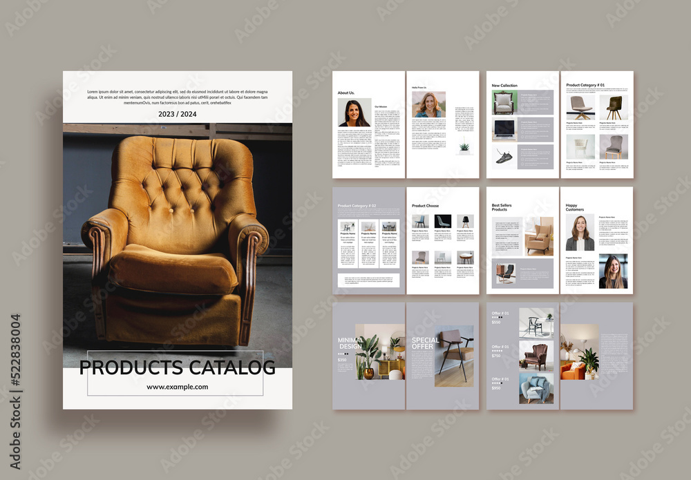 Products Catalog Layout Stock Template | Adobe Stock
