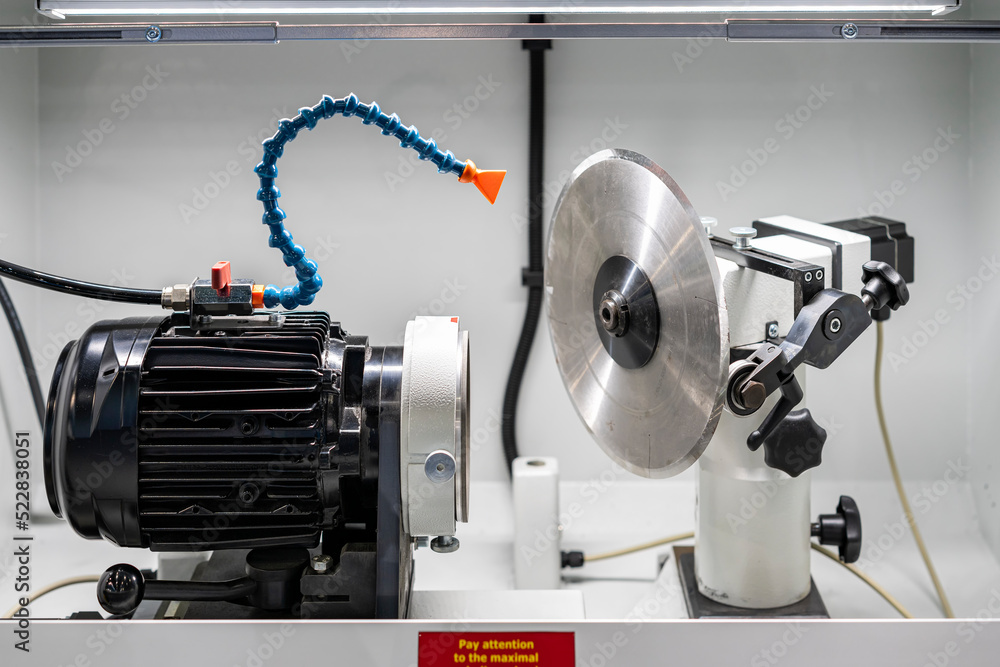 Diamond and pcbn wheel tools mounting on electric motor with metal ...