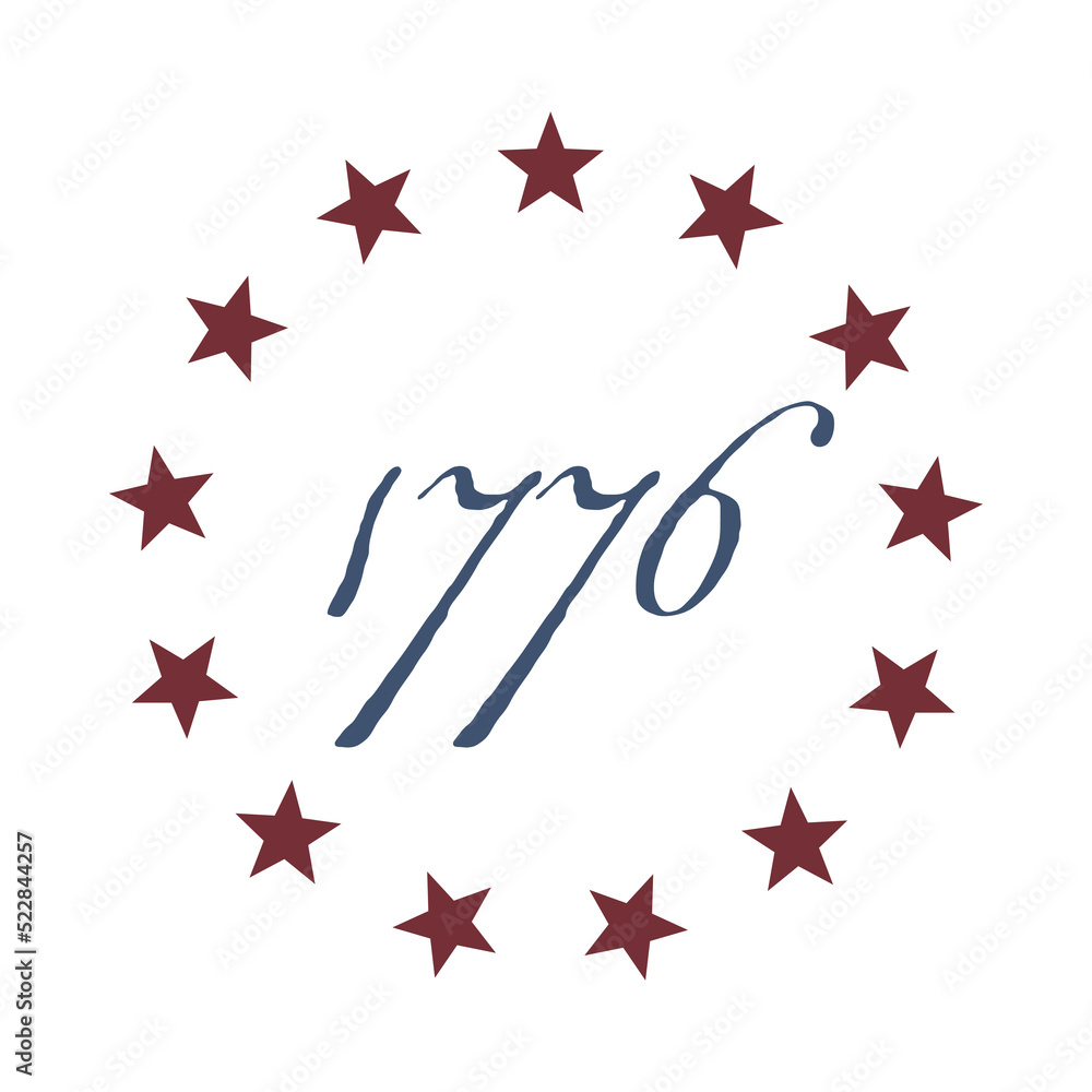 US Betsy Ross Flag Stars with 1776 | Farmhouse | EPS10 Stock Vector ...