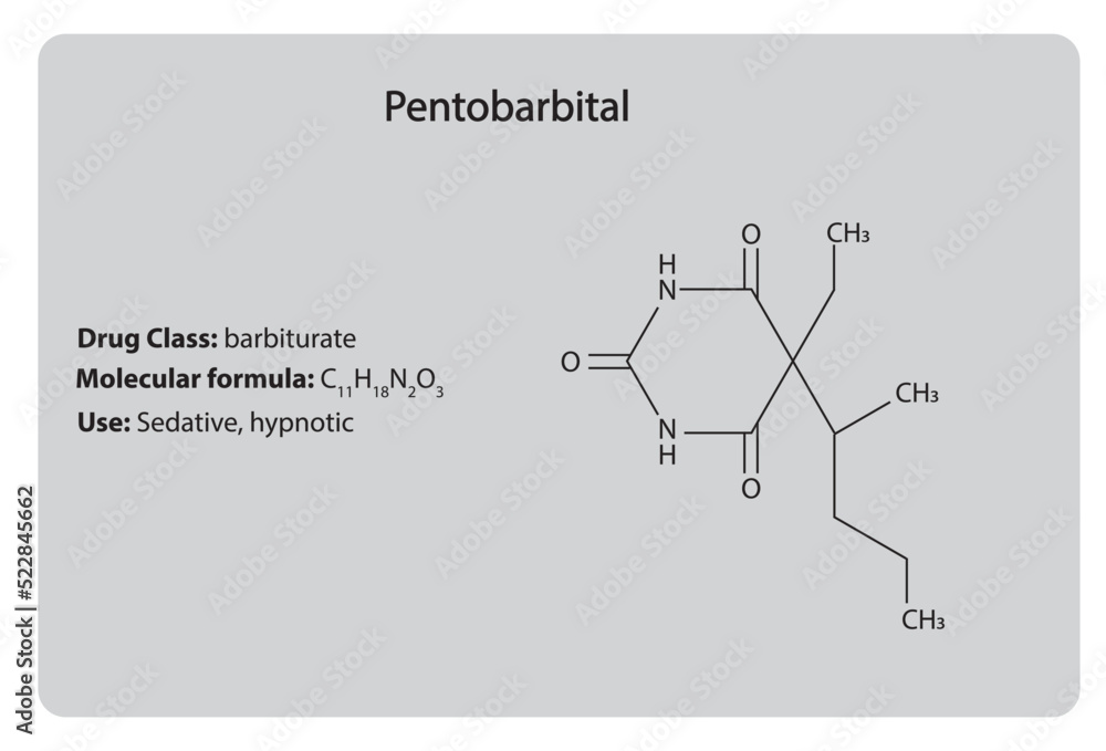Pentobarbital (sedative and hypnotic) . Chemical Structure. Drug class ...