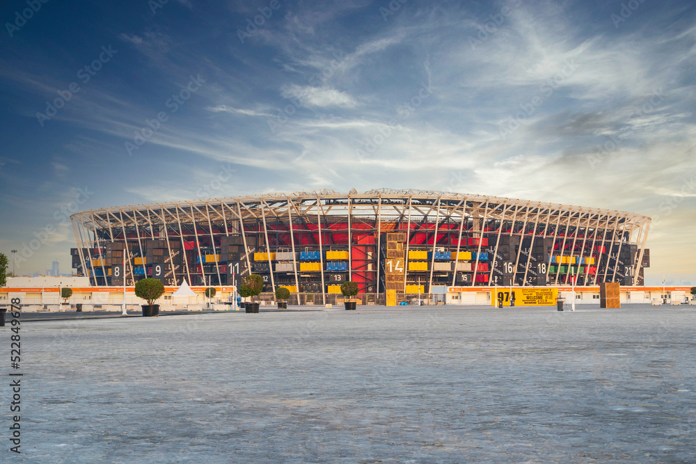 DOHA, QATAR - NOV 26, 2021: Stadium 974, previously known as Ras Abu ...