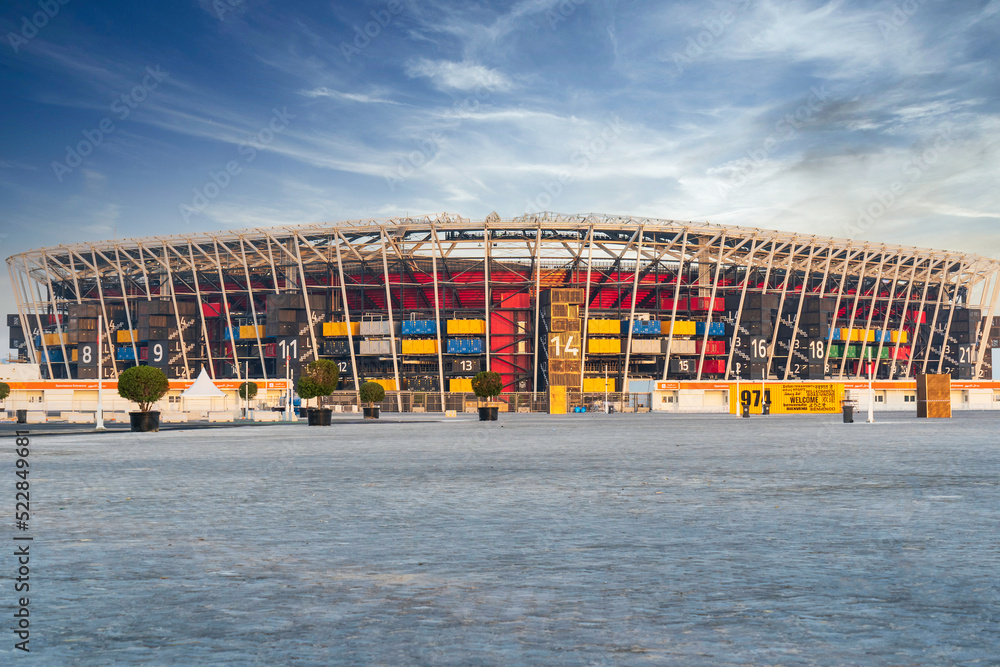 DOHA, QATAR - NOV 26, 2021: Stadium 974, previously known as Ras Abu ...