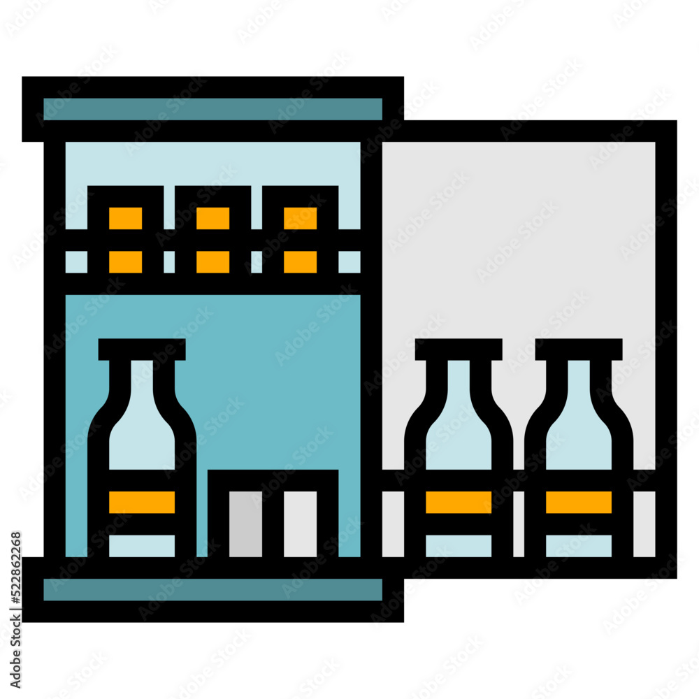 Minibar refrigerator drink hotel - filled outline icon Stock Vector ...