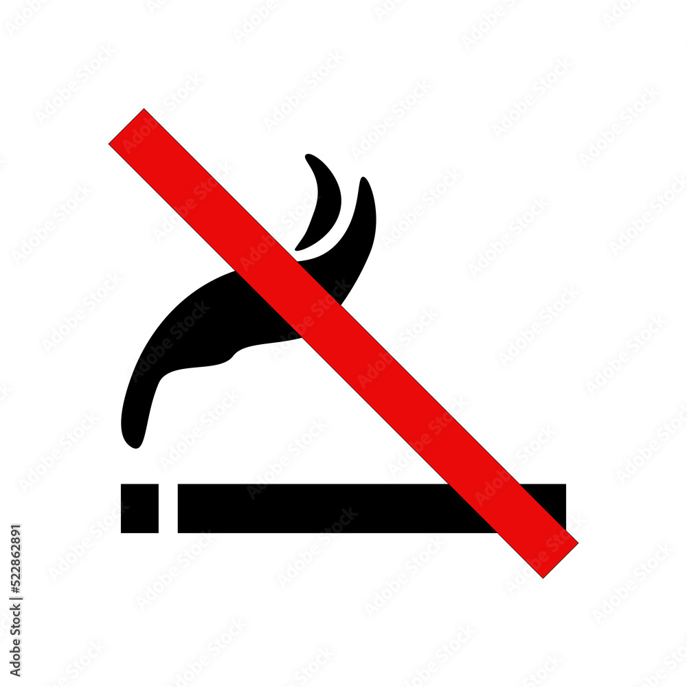 No Smoke Black Silhouette Icon. Cigarette Forbidden Pictogram. Smoking ...