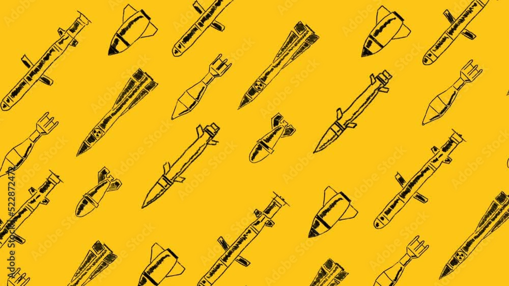 Set of different types of cruise missiles, bombs and jet rockets Stock ...