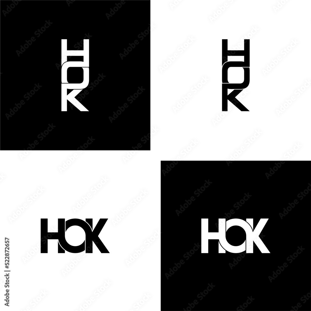 hok letter original monogram logo design set Stock Vector | Adobe Stock