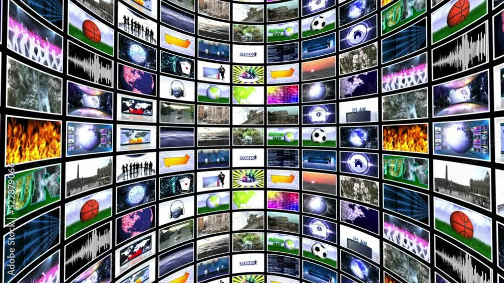 Monitors Room, Television Virtual Set Technology Concept, Animation ...