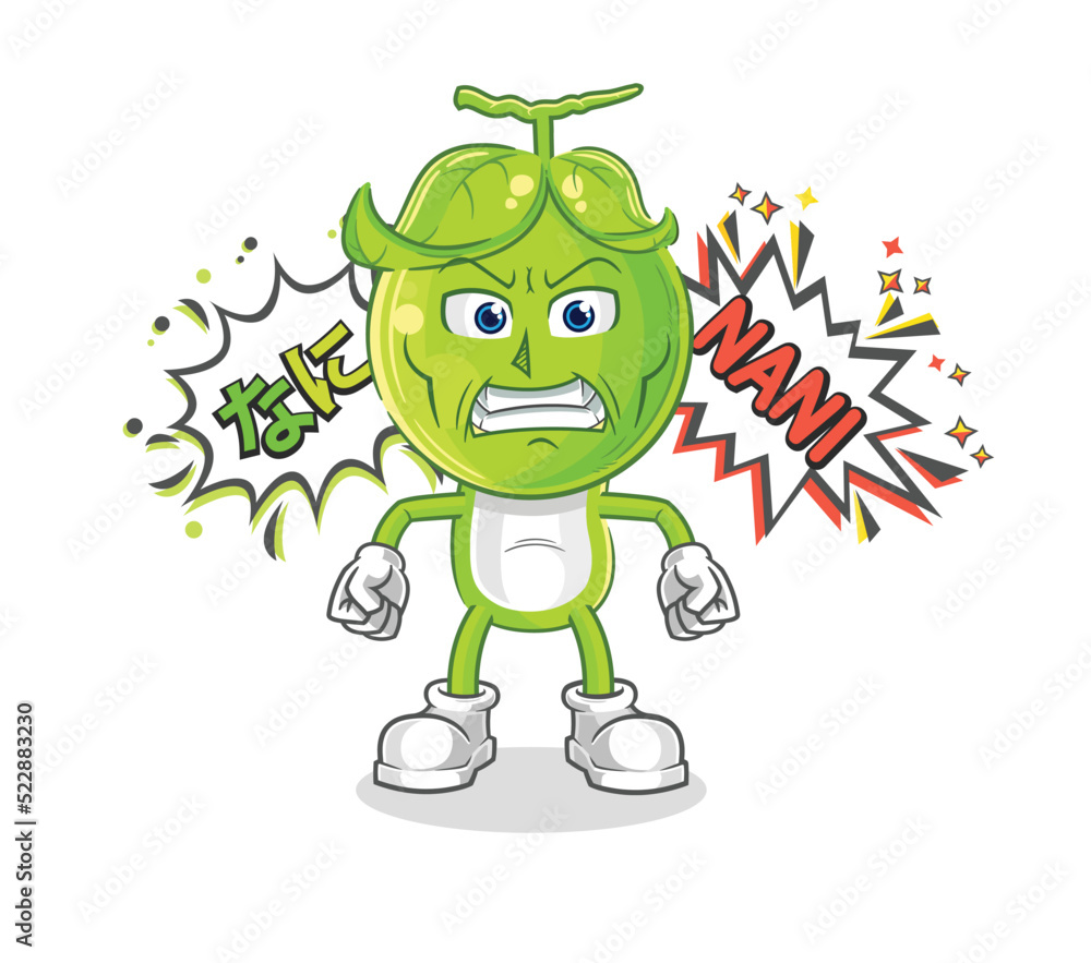 pea head anime angry vector. cartoon character Stock Vector | Adobe Stock