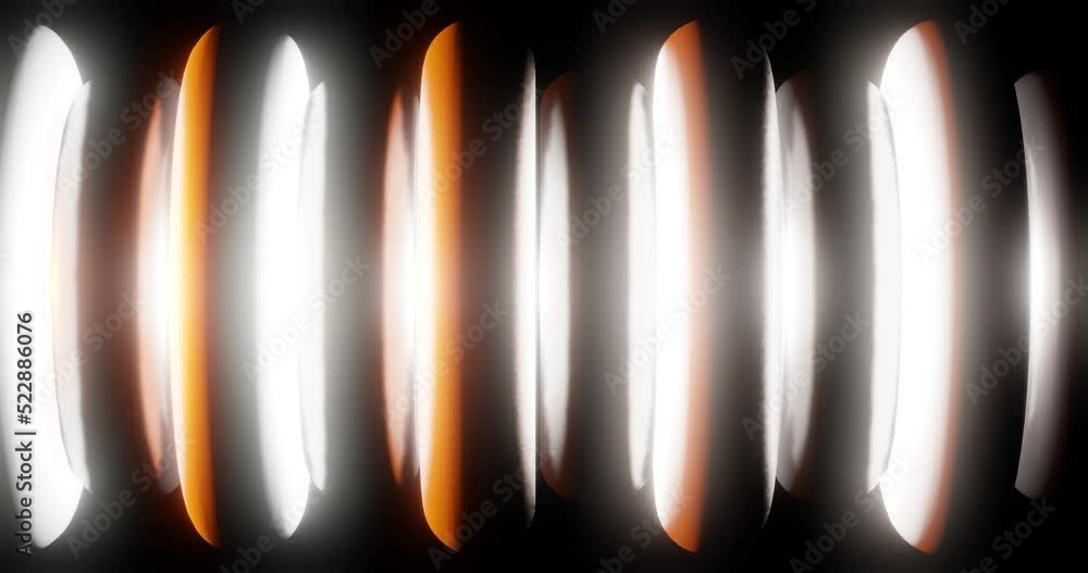 3d render with a system of ellipses in orange white light Stock Video ...