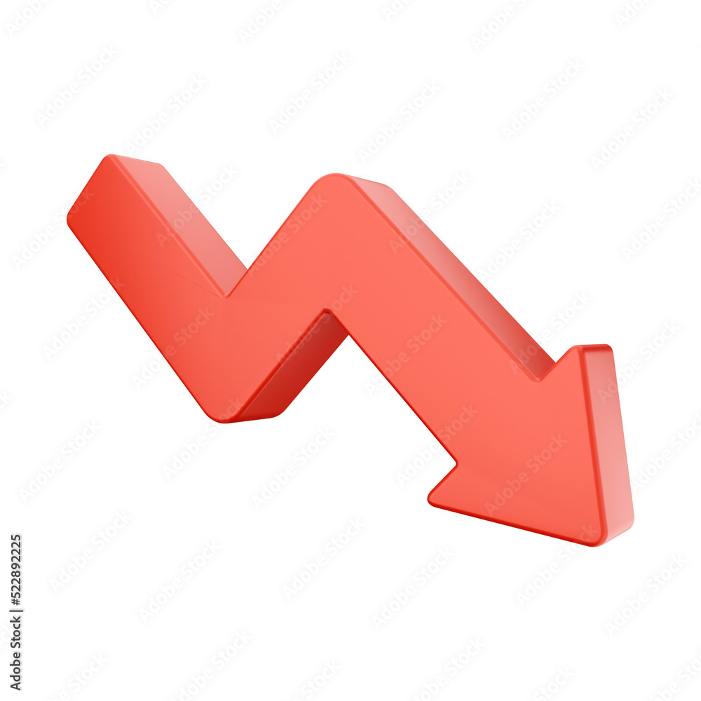 Increase and decrease money dollar yen euro arrow 3d icon illustration ...