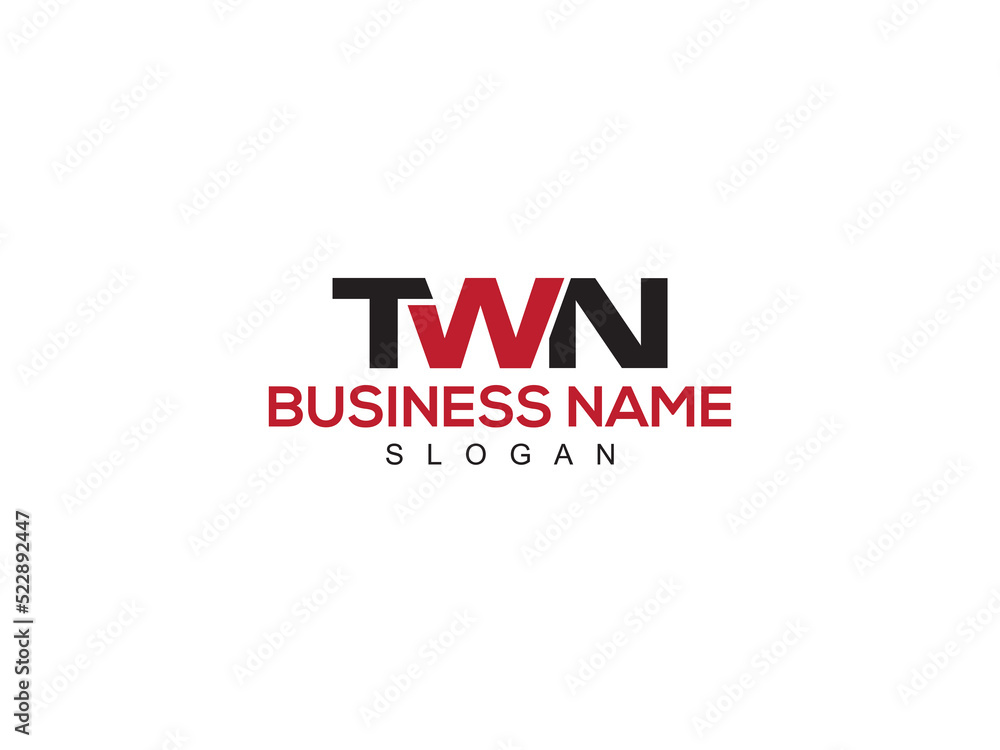 Colorful TWN Logo Icon, Letter TW t w n Logo Image Vector Art With ...