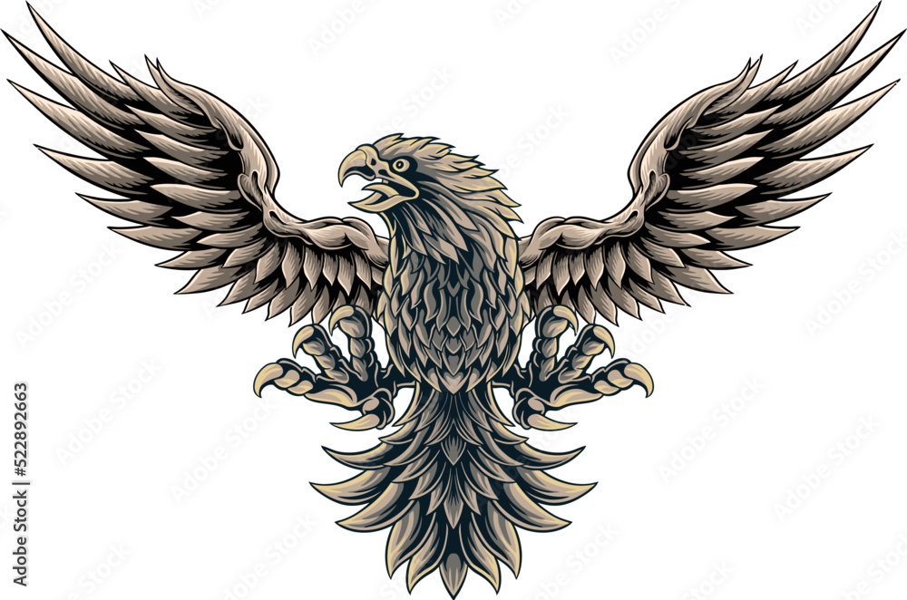 classic style eagle vector design, color editable Stock Vector | Adobe ...