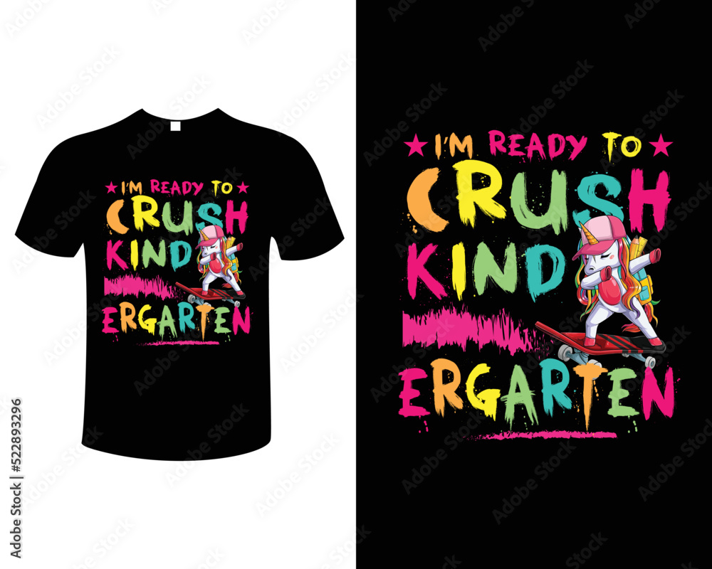 Pre-School Kindergarten Vector T-Shirt Design Template Stock Vector ...