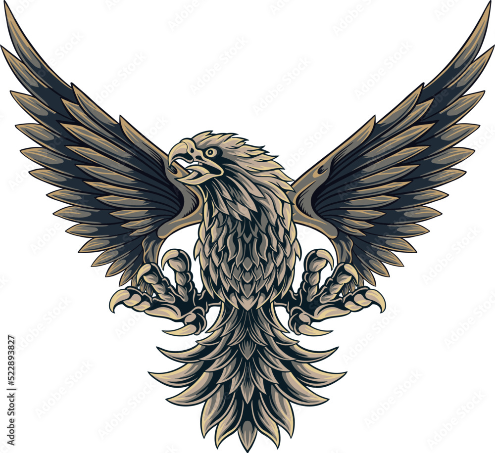 classic style eagle vector design, color editable Stock Vector | Adobe ...