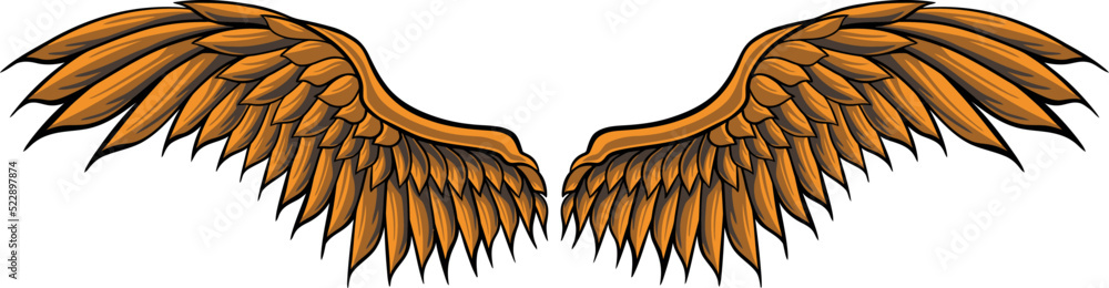 bird wings vector design for elements, color editable Stock Vector ...