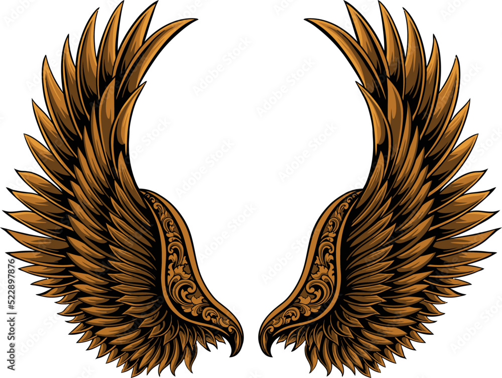 bird wings vector design for elements, color editable Stock Vector ...