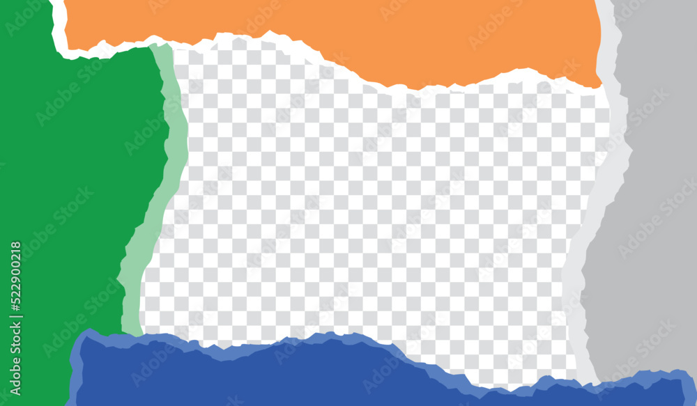 Torn paper with ripped edges and soft shadow isolated on transparent ...