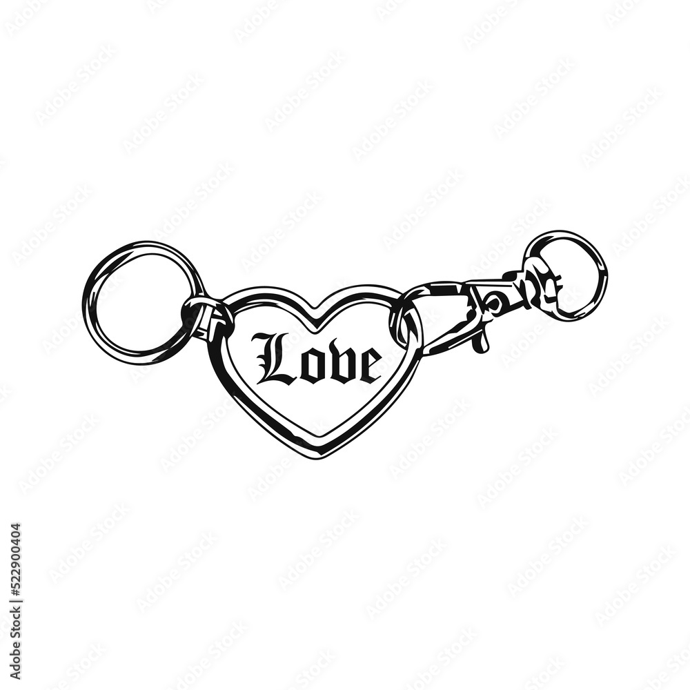 Heart With Chains And Lock Drawing