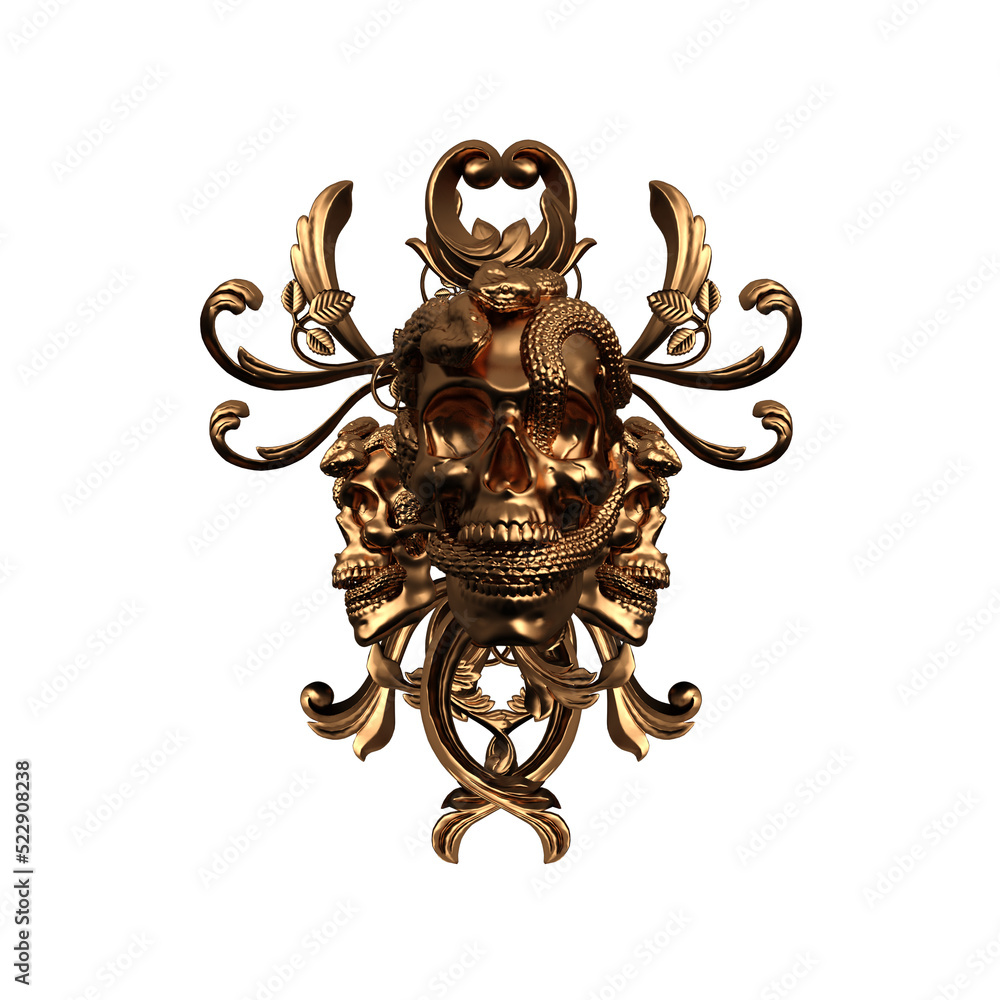 golden baroque skull and crossbones Stock Illustration | Adobe Stock
