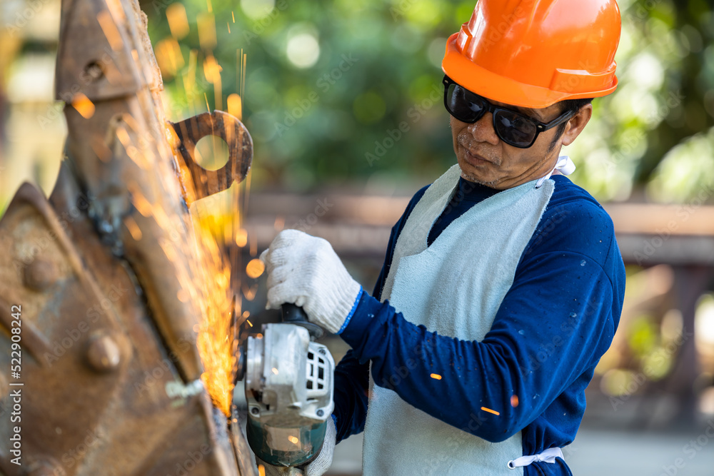 Welder special clothes goggles safety helmet welds angle grinder steel ...