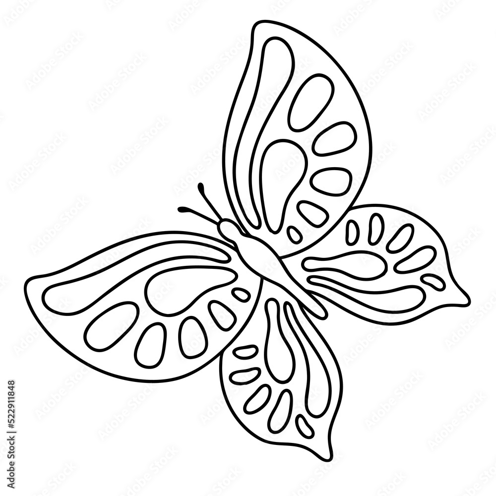 Coloring page - butterfly. Vector outline illustration for children ...