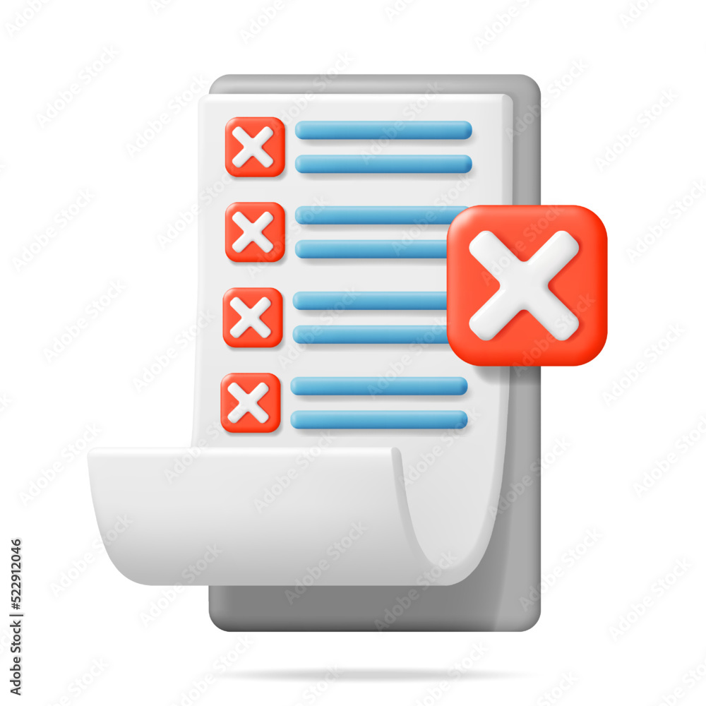 3D Paper Clipboard Holder with Checklist Symbol. Clipboard with Paper ...