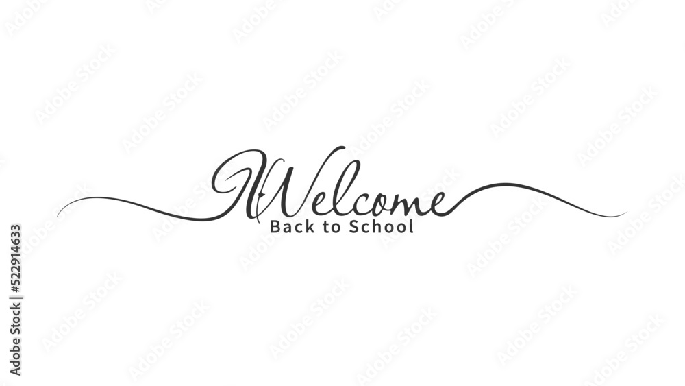 Welcome line lettering. Hand drawn modern vector calligraphy isolated ...