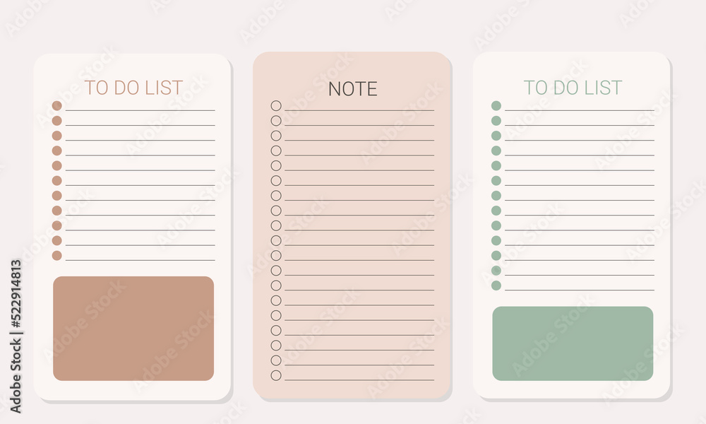 Paper note template. Stationary set. A collection of striped notes ...