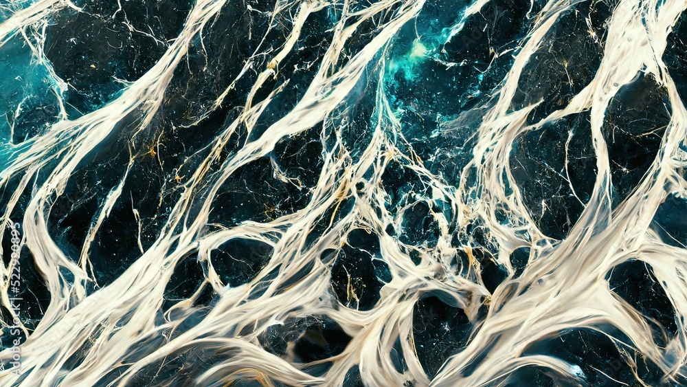 Marble wave. 4k marble luxury background with gold and blue watter ...
