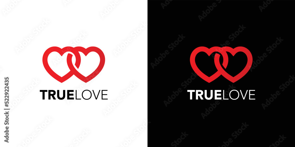 Modern and attractive true love logo design Stock Vector | Adobe Stock