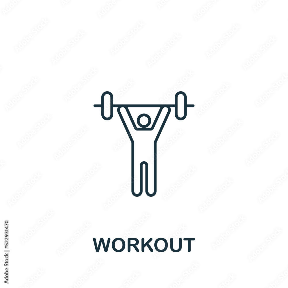 Workout icon. Monochrome simple Fitness icon for templates, web design ...