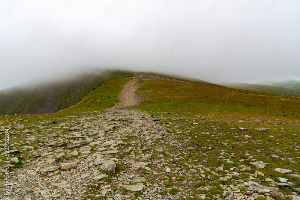 National Park Lake District, Helvellyn Hills, view while climbing Lake ...
