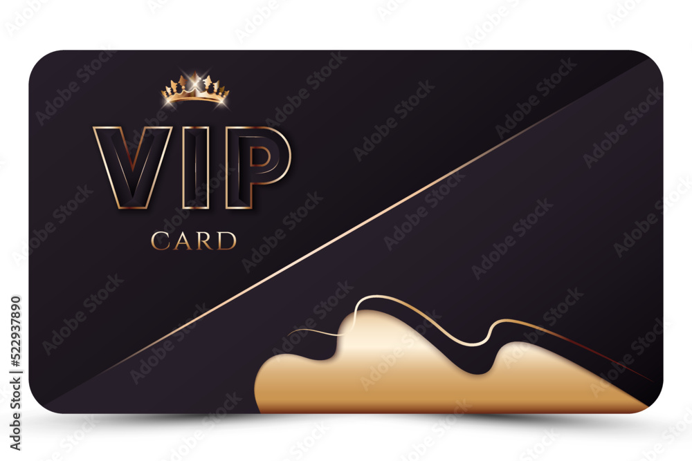 Dark elegant vip card template. Modern business card for members only ...
