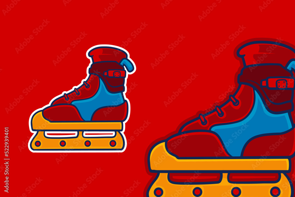 inline skate vector illustration cartoon style Stock Vector | Adobe Stock