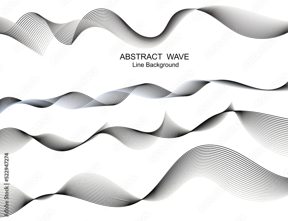 Abstract wavy gray stream element for design on a white background ...