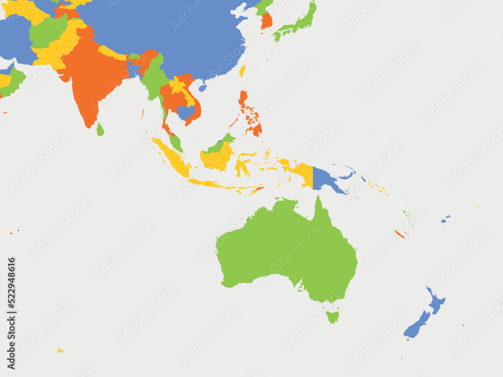 Political map of Australia and Southeast Asia Stock Vector | Adobe Stock