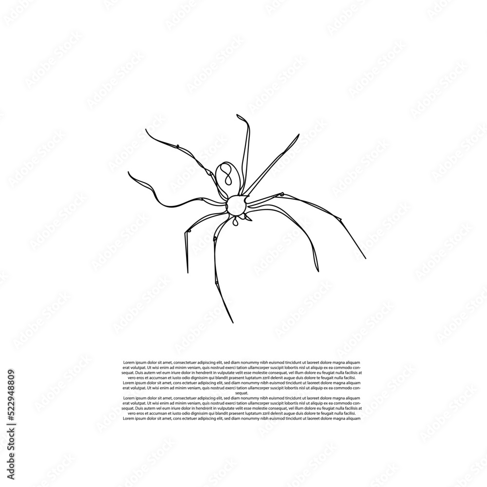 continuous line of spiders. vector spider line art Stock Vector | Adobe ...