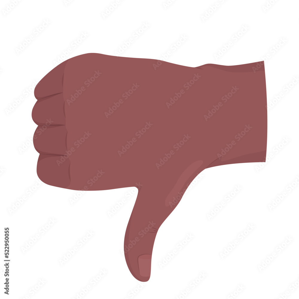 Sign of disapproval semi flat color vector hand gesture. Editable pose ...