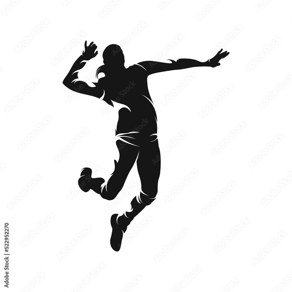 Women Volleyball Player Silhouette Volleyball Women Jumping Smash