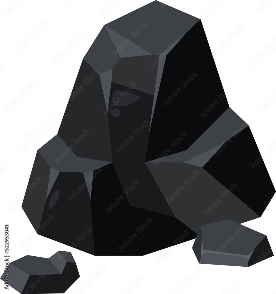 Cartoon coal ore big lump with small rock pieces Stock Illustration ...
