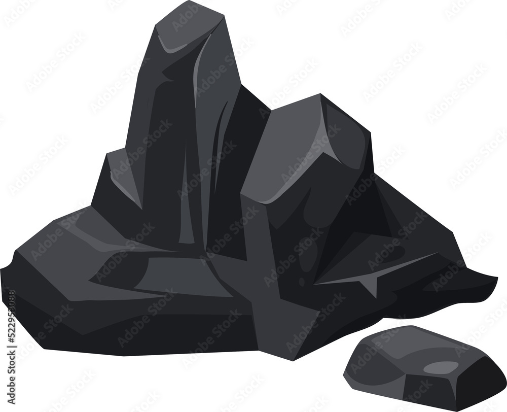 Cartoon coal ore, fossil, vector charcoal resource Stock Illustration ...
