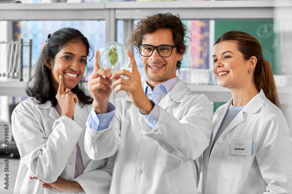 science research, gene technology and people concept - international ...